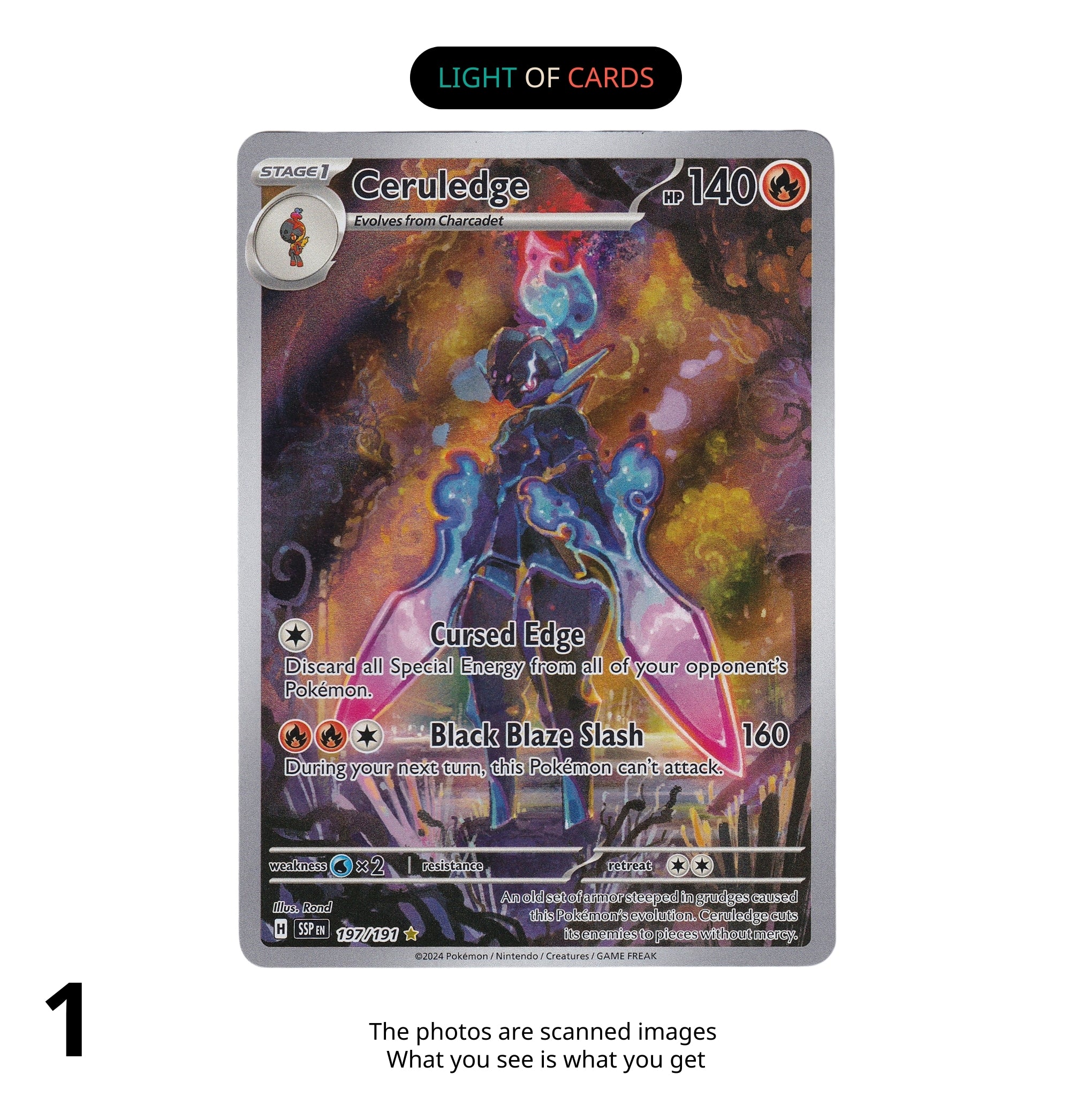 Pokémon TCG - Ceruledge - 197/191 - Illustration Rare- Surging Sparks ...