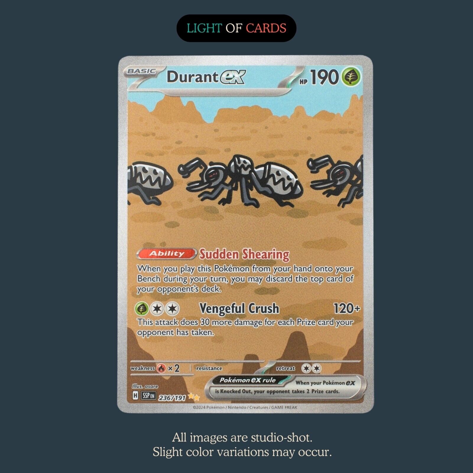 Pokémon TCG - Durant ex- 236/191 - Illustration Rare - Surging Sparks ...