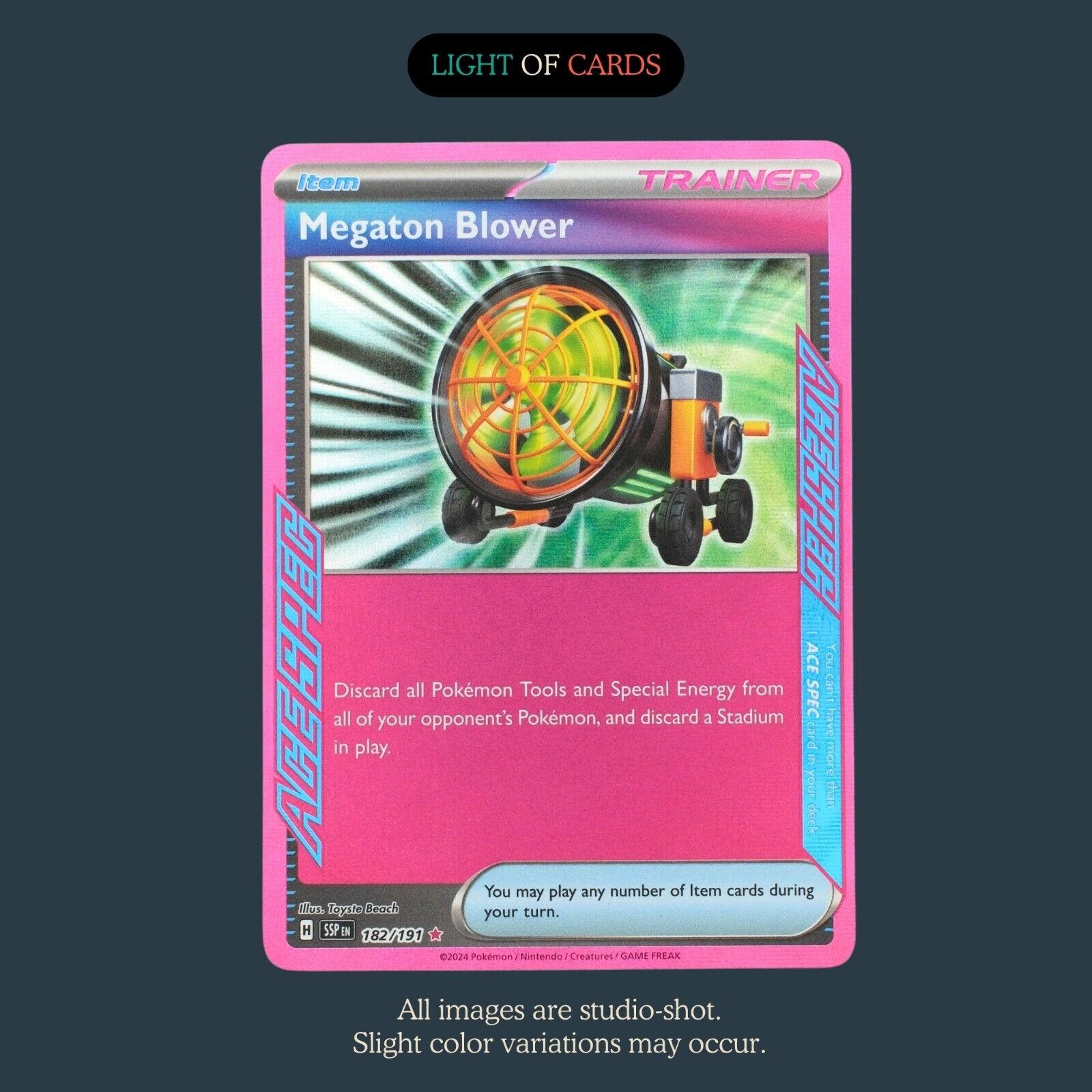 Pokémon TCG - Megaton Blower - 182/191 - ACE Rare - Surging Sparks ...